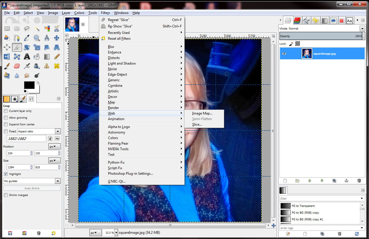 Using GIMP to slice images – FOSSdome