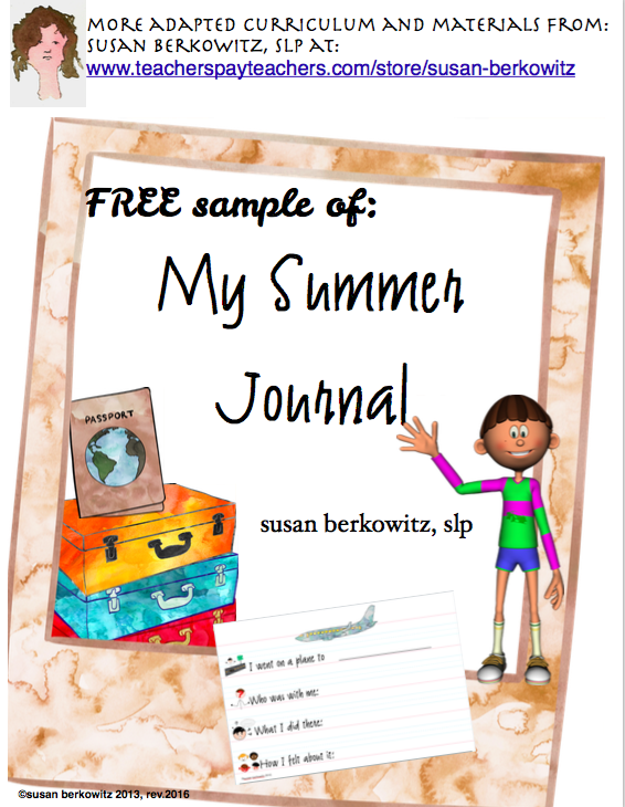 Susan Berkowitz’s Free Summer Journal Starter - Classroom Freebies