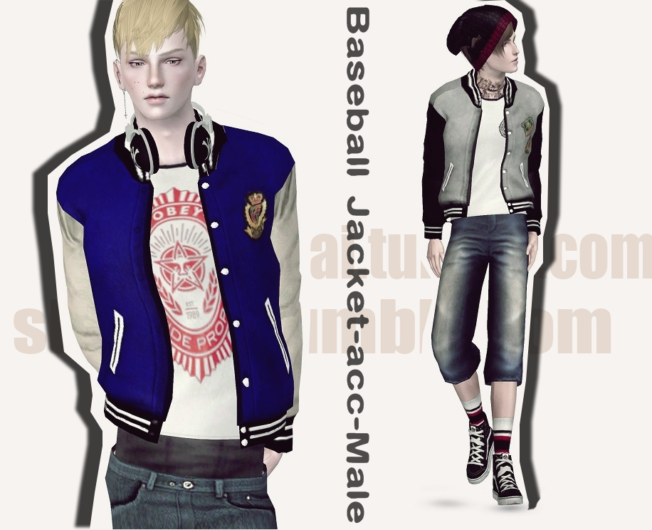 My Sims 3 Blog: Accessory Baseball Jackets by Shatsai