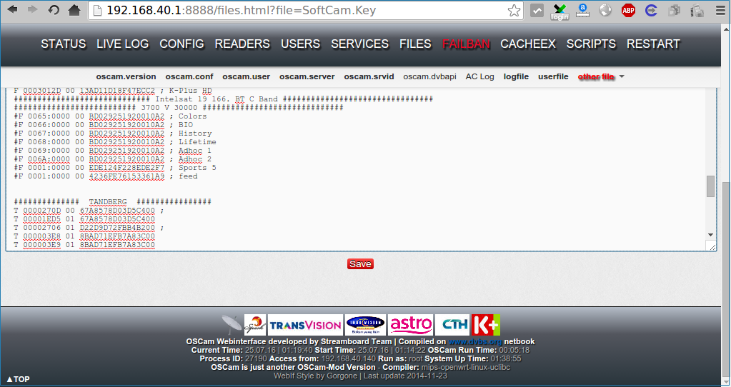 OpenWrt For All: OSCam