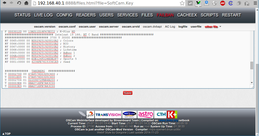 OpenWrt For All: OSCam