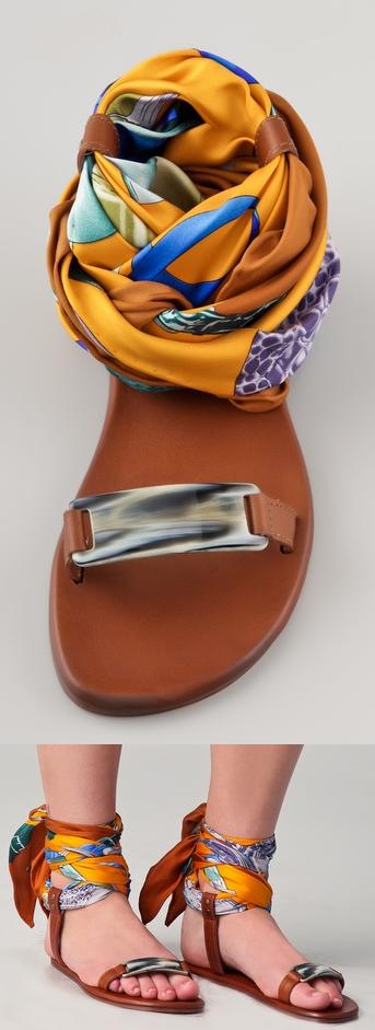 Cachecool Fashion: Scarf Wrap Sandals