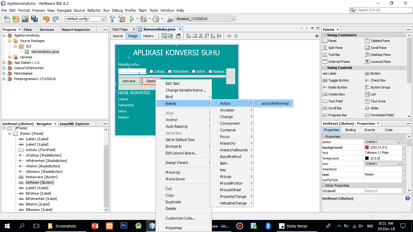 Cara Membuat Aplikasi Konversi Suhu Menggunakan Java Gui Belajar Koding