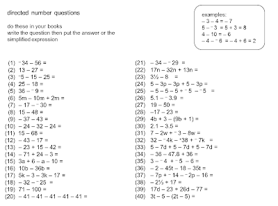 MEDIAN Don Steward mathematics teaching: directed number review
