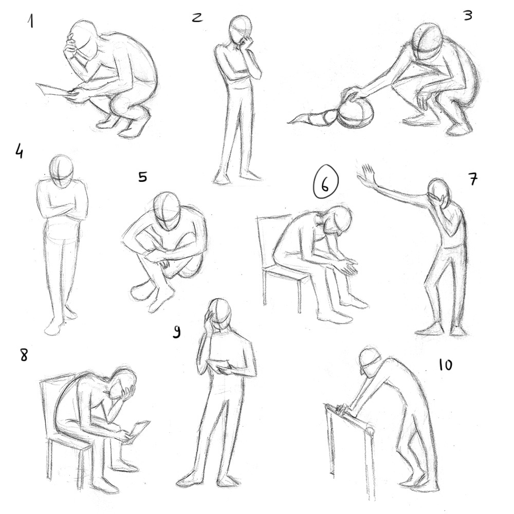 Diasenhos: Class 01 - sketches and poses