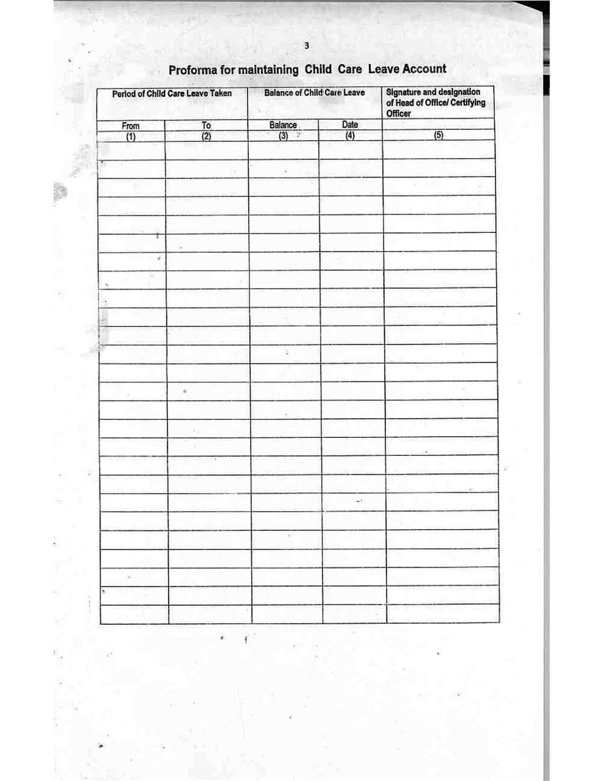 Child Care Leave (CCL) & other Leave Rules and letter - Teacher Haryana ...