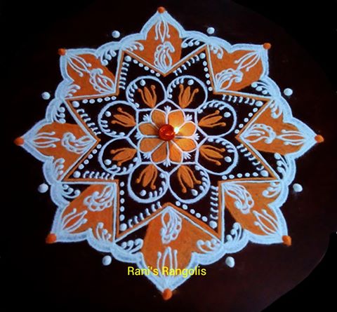 TELUGU WEB WORLD: PONGAL LAMP AND TRISHUL FLOWERS RANGOLI ART