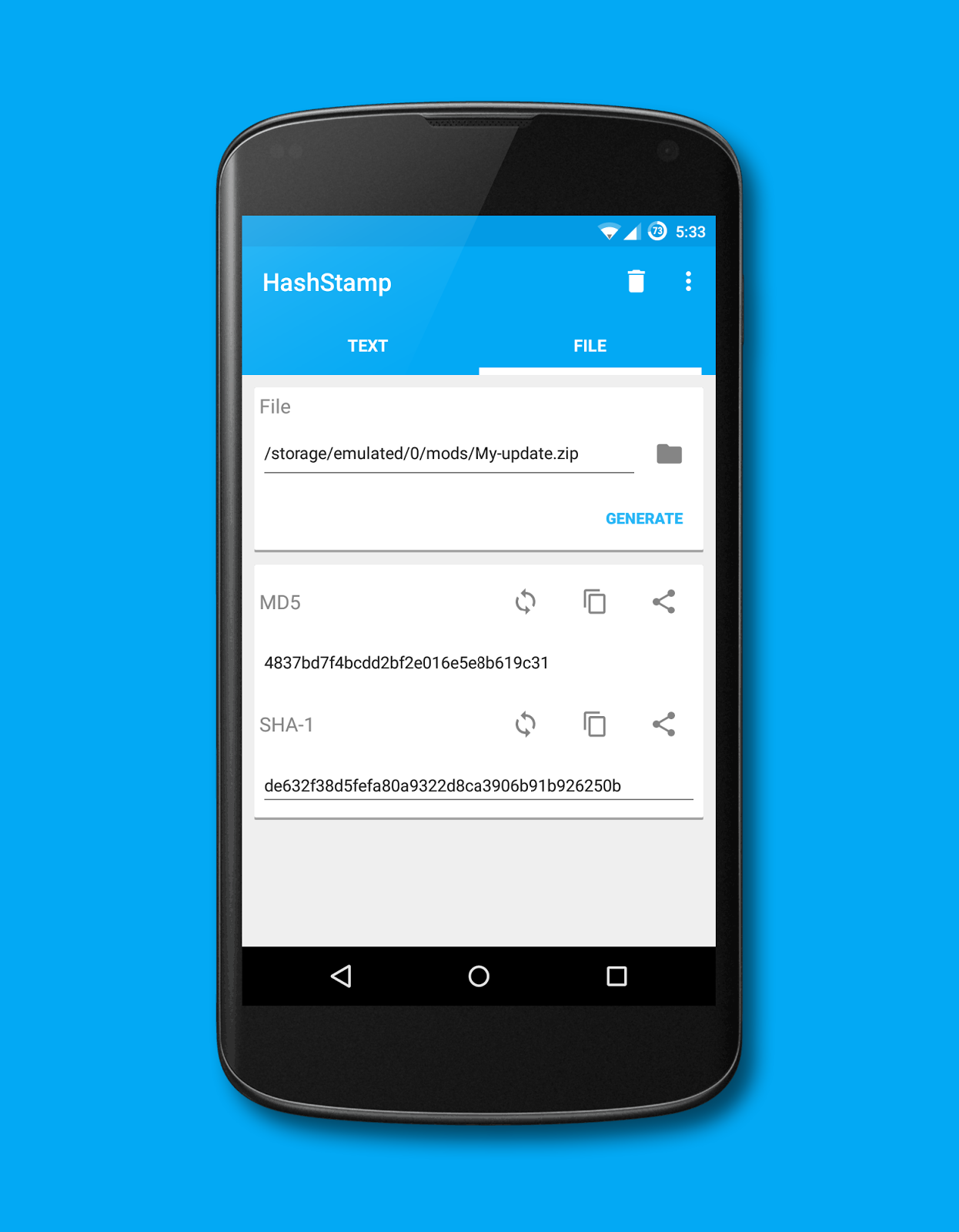 [Android] HashStampを試してみる : Wasters haven.