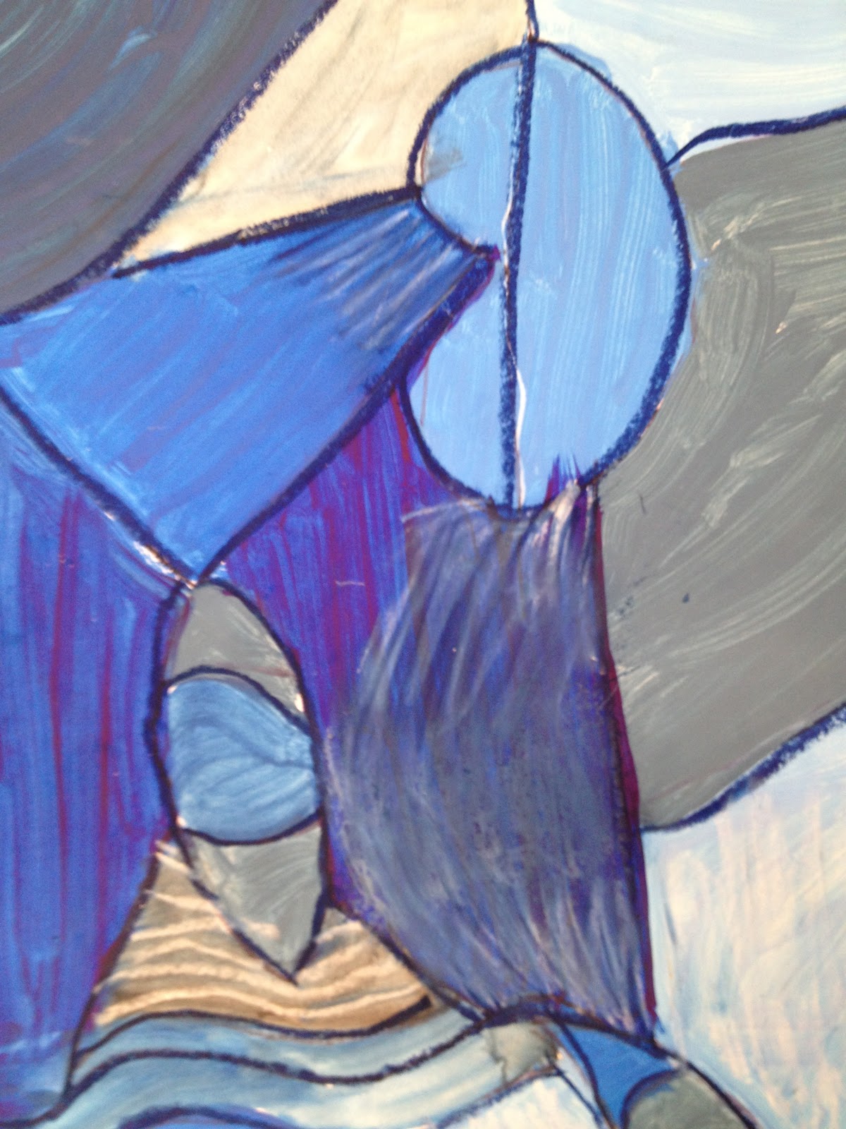 Paint Splats Children's Art: Picasso Blue Cubism
