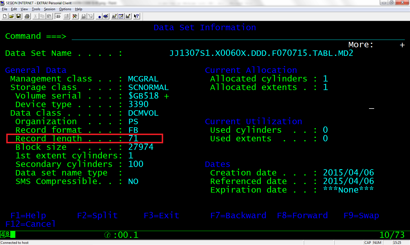Universo Cobol: Error de SORTIN LRECL - REASON CODE IS 05