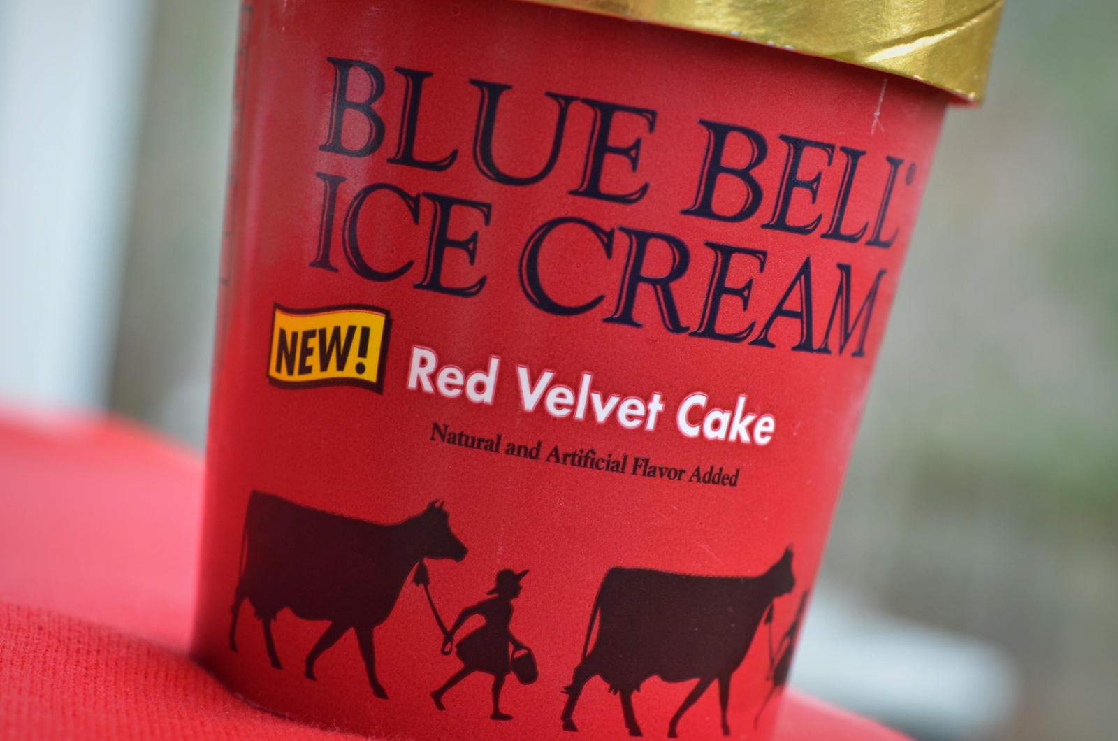 food and ice cream recipes: REVIEW: Blue Bell Red Velvet Cake