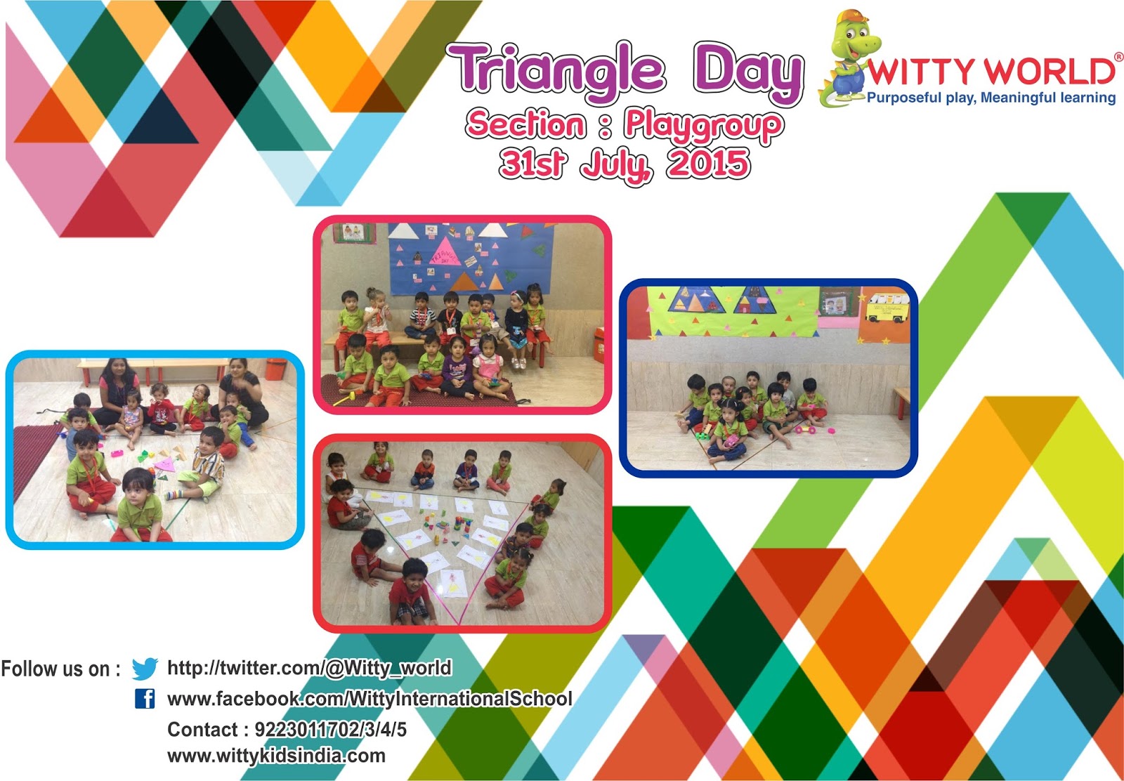 On the top of the World...: Triangle Day Celebrated by Playgroup at ...