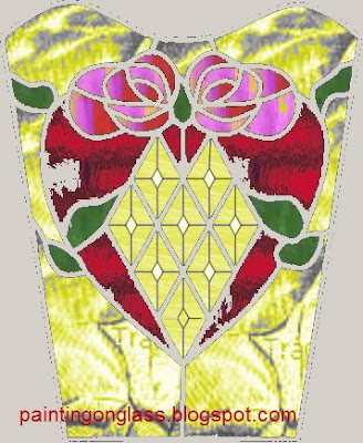 Stained Glass Wedding Vase Pattern ~ painting on glass