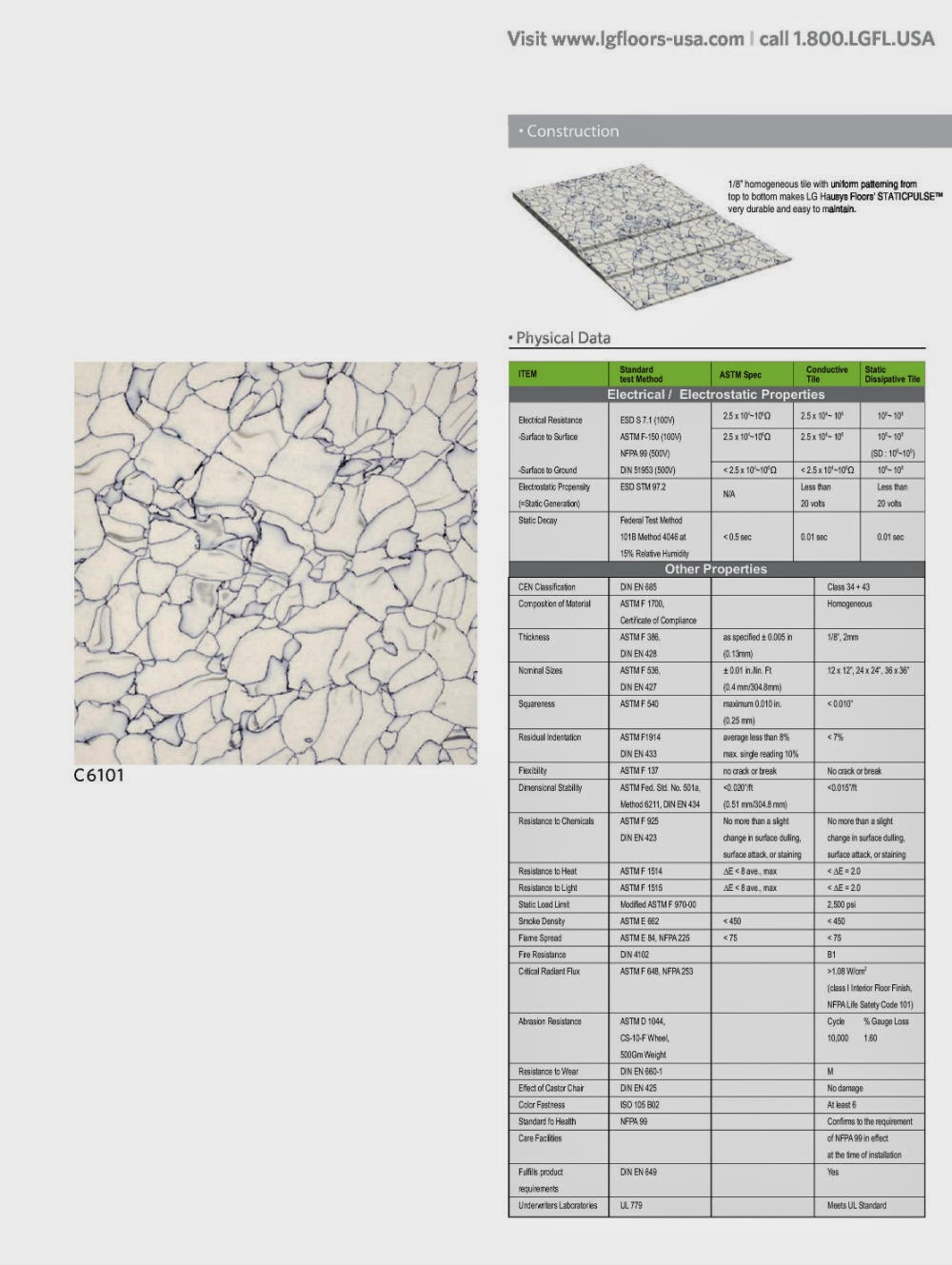 Gạch esd tiles chống tĩnh điện LG ~ Sàn Thể Thao VinaFloor