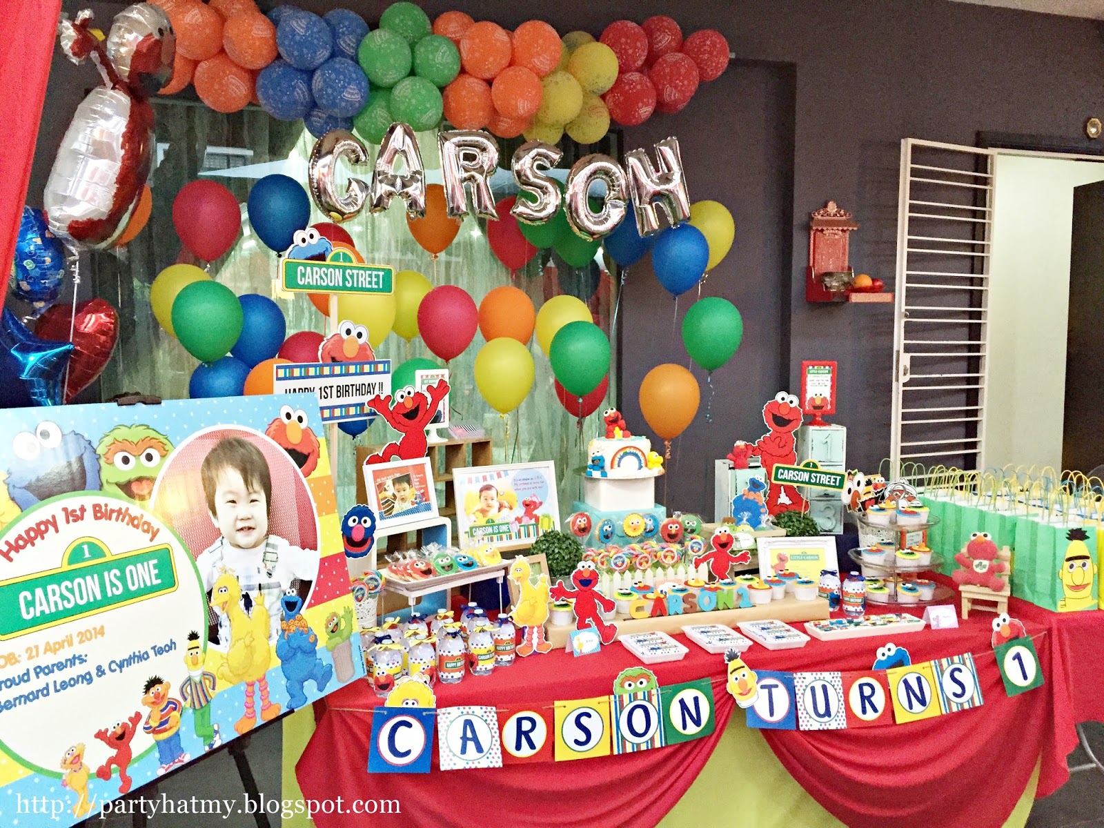 Party Hat: Sesame Street Birthday Party for Carson