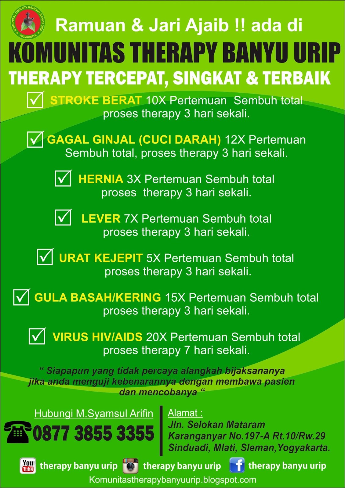 Komunitas Therapy Banyu Urip: DIABETES SEMBUH TOTAL DENGAN THERAPY ...