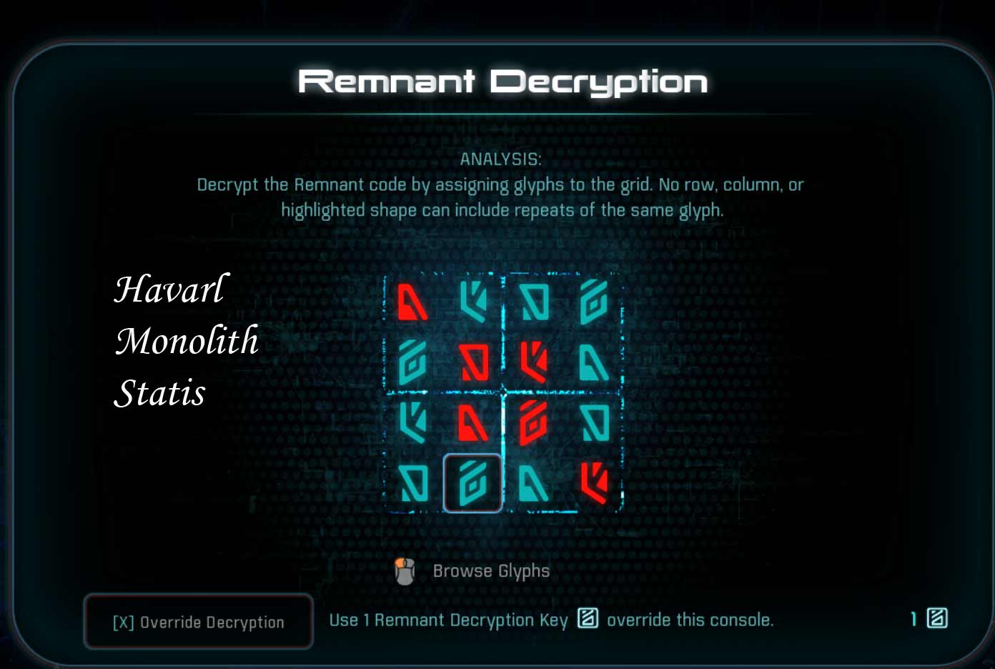 Mass Effect: Andromeda Glypths