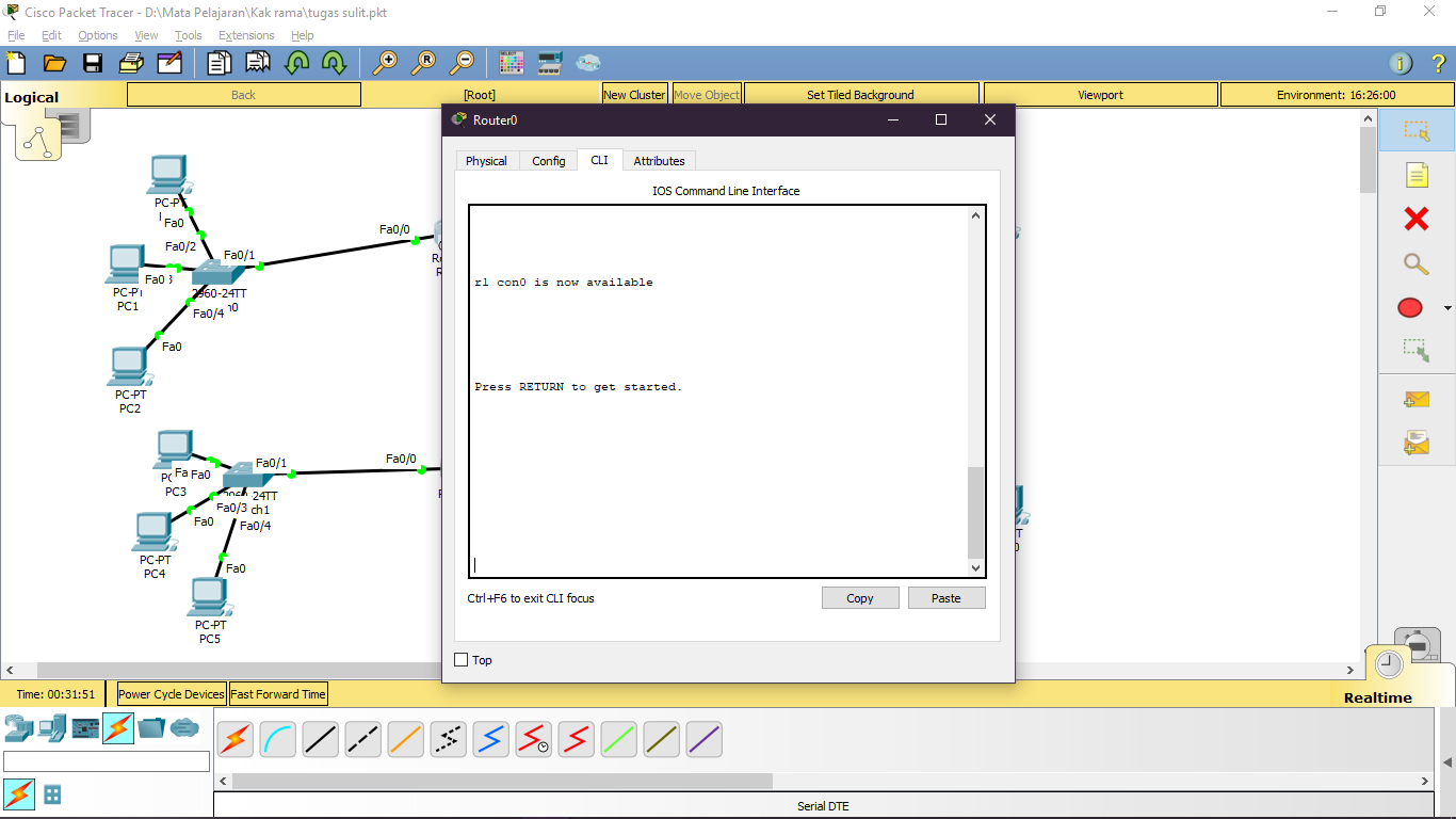 TUTORIAL MEMBUAT TOPOLOGI JARINGAN 4 ROUTER