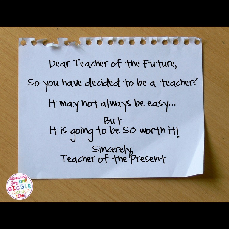 Dear Teacher Of The Future... - Spreading Joy...One Giggle At A Time!