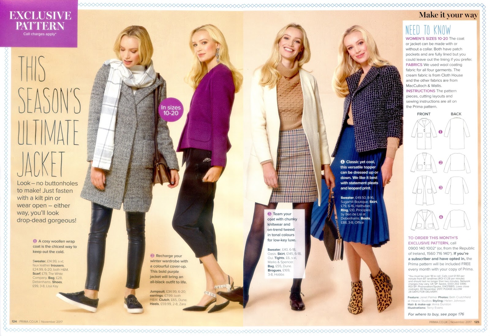 Sew, incidentally...: PRIMA Magazine - November 2017, Coat & Jacket