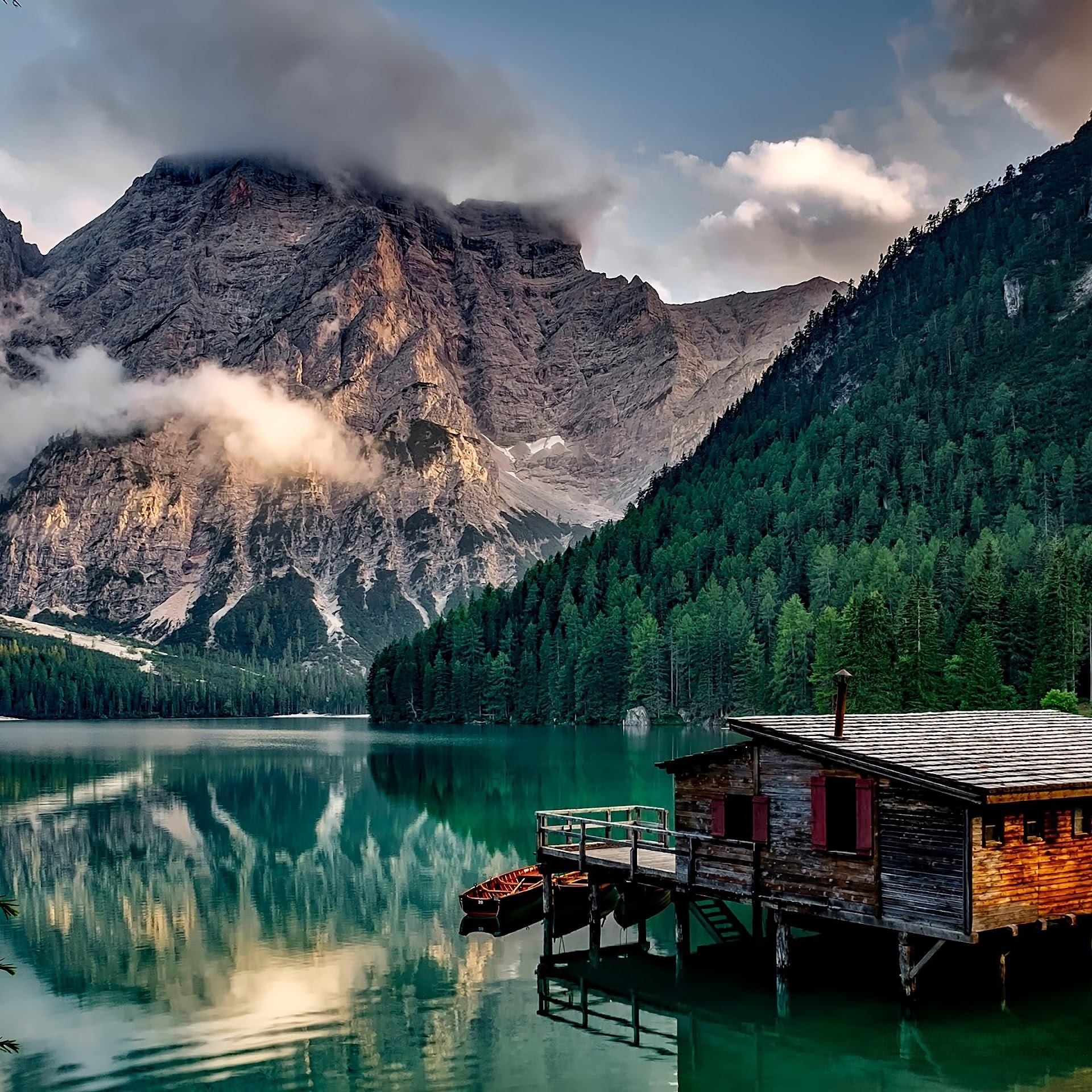 Lake, Mountains, Nature, Cottage, 4K, 3840x2160, #30 Wallpaper PC Desktop