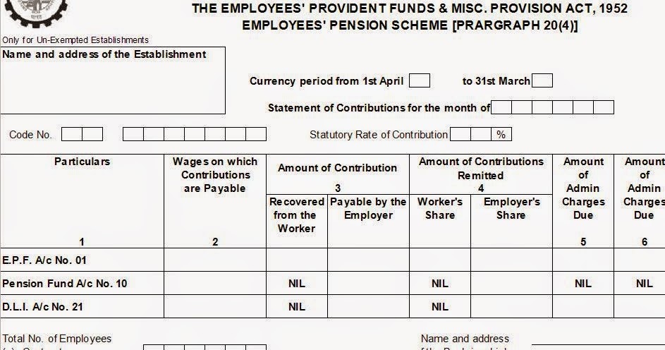 ESIC Form 12a in Excel Format