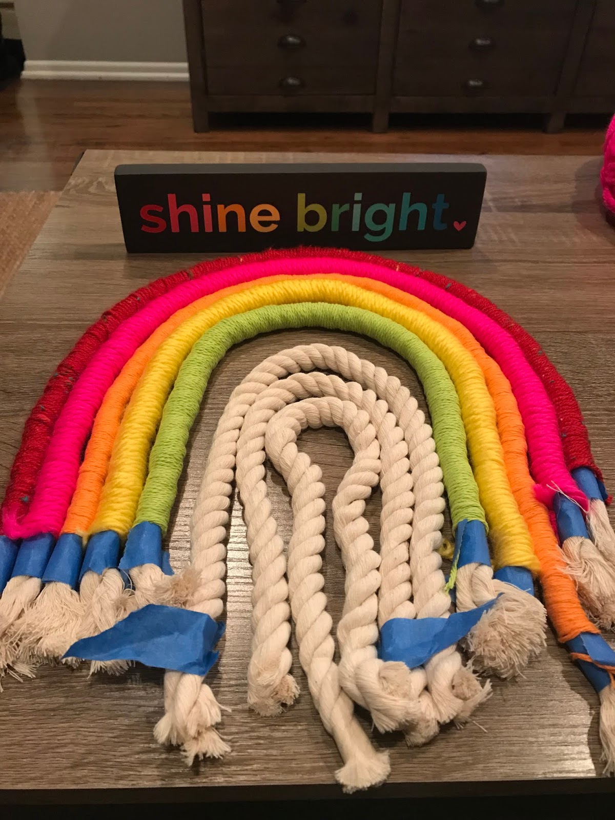 Lyndi's Projects: Yarn-Wrapped Rope Rainbow