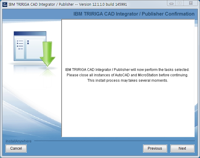 IBM TRIRIGA: IBM TRIRIGA CAD Integrator/Publisher 설치