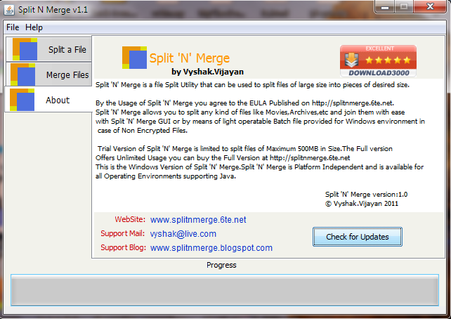 Split 'N' Merge:The MultiPlatform File Splitter and Encrypter for ...