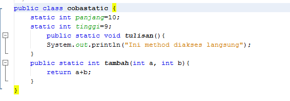 Menggunakan keyword static pada Java | "Siapapun Bisa Jadi Apapun"