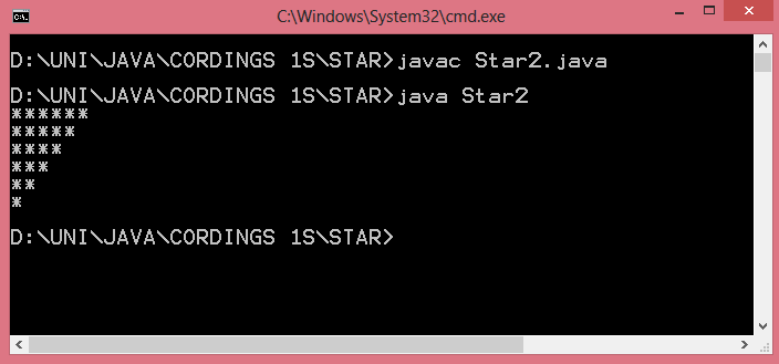Star printing in Java-02