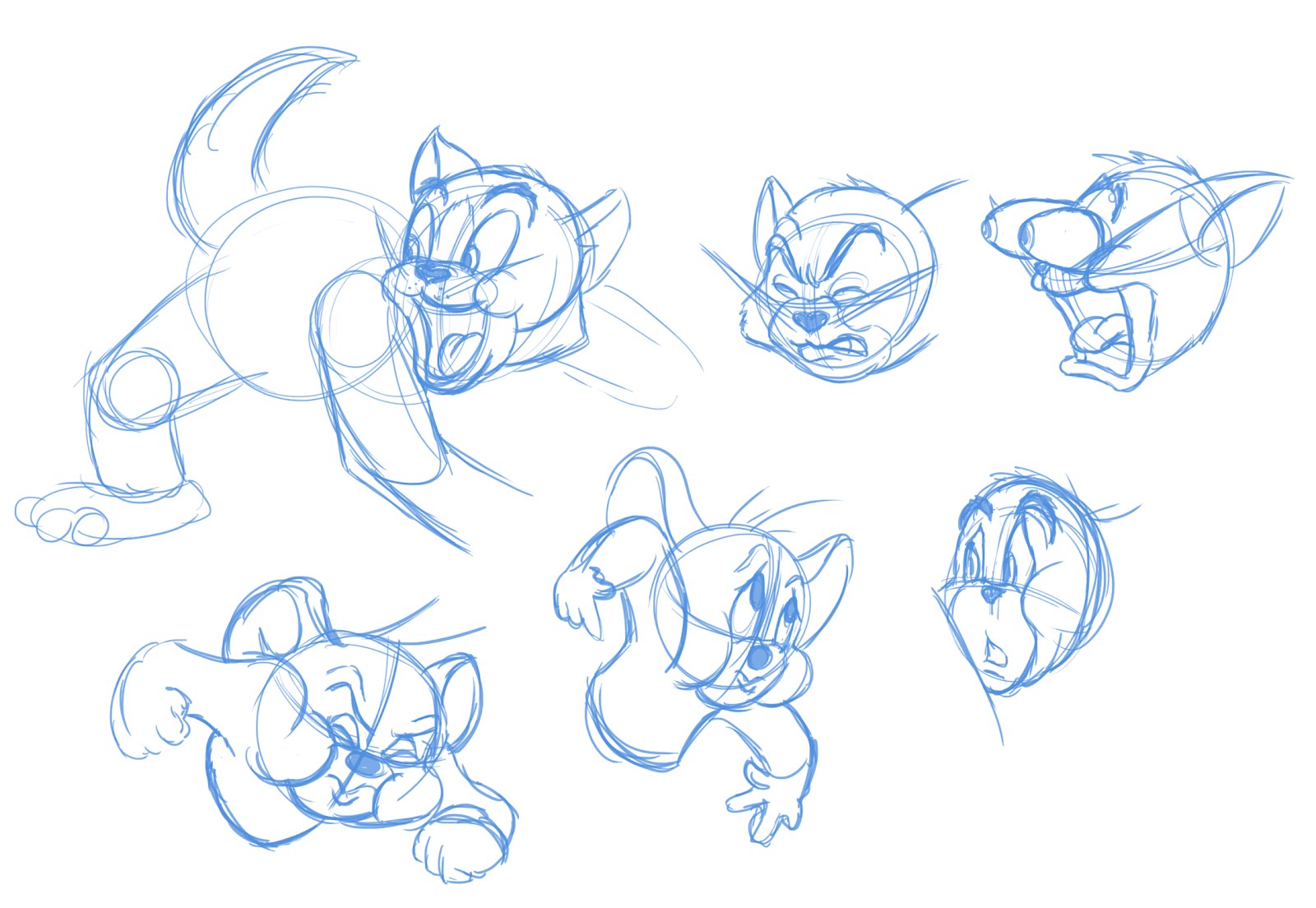 Crowley Creations: Sketches: Tom and Jerry Expressions