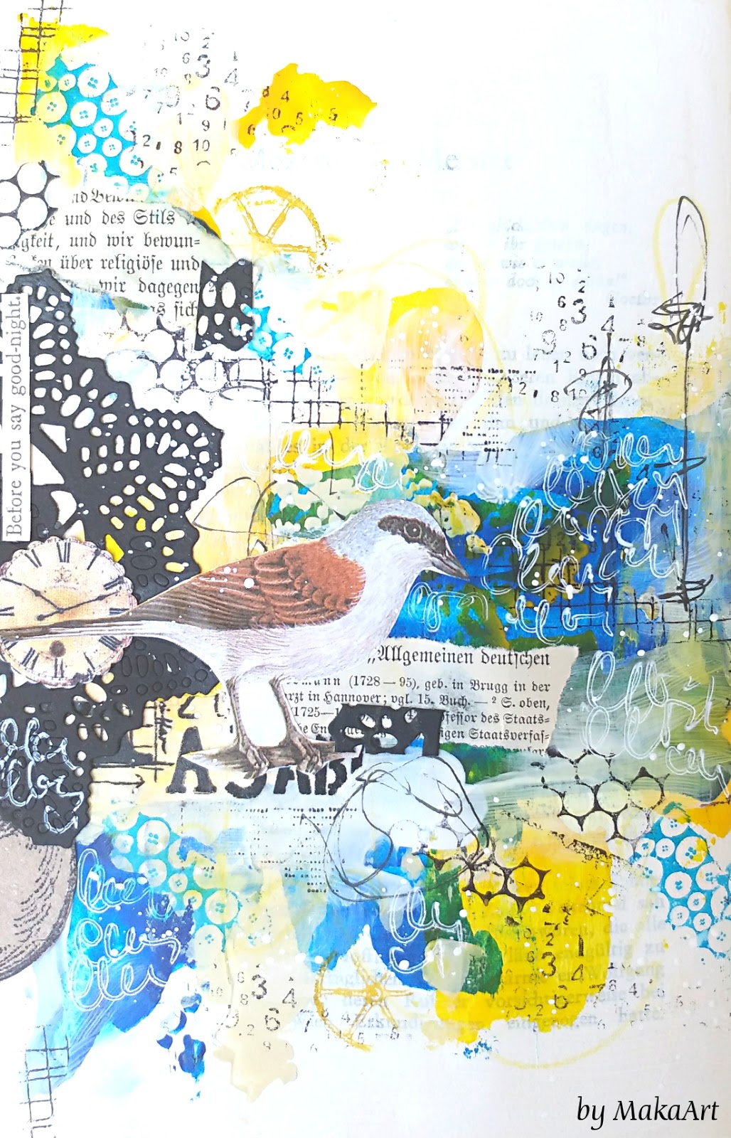 My journey through the mixed media world...: The big moon shines in the ...