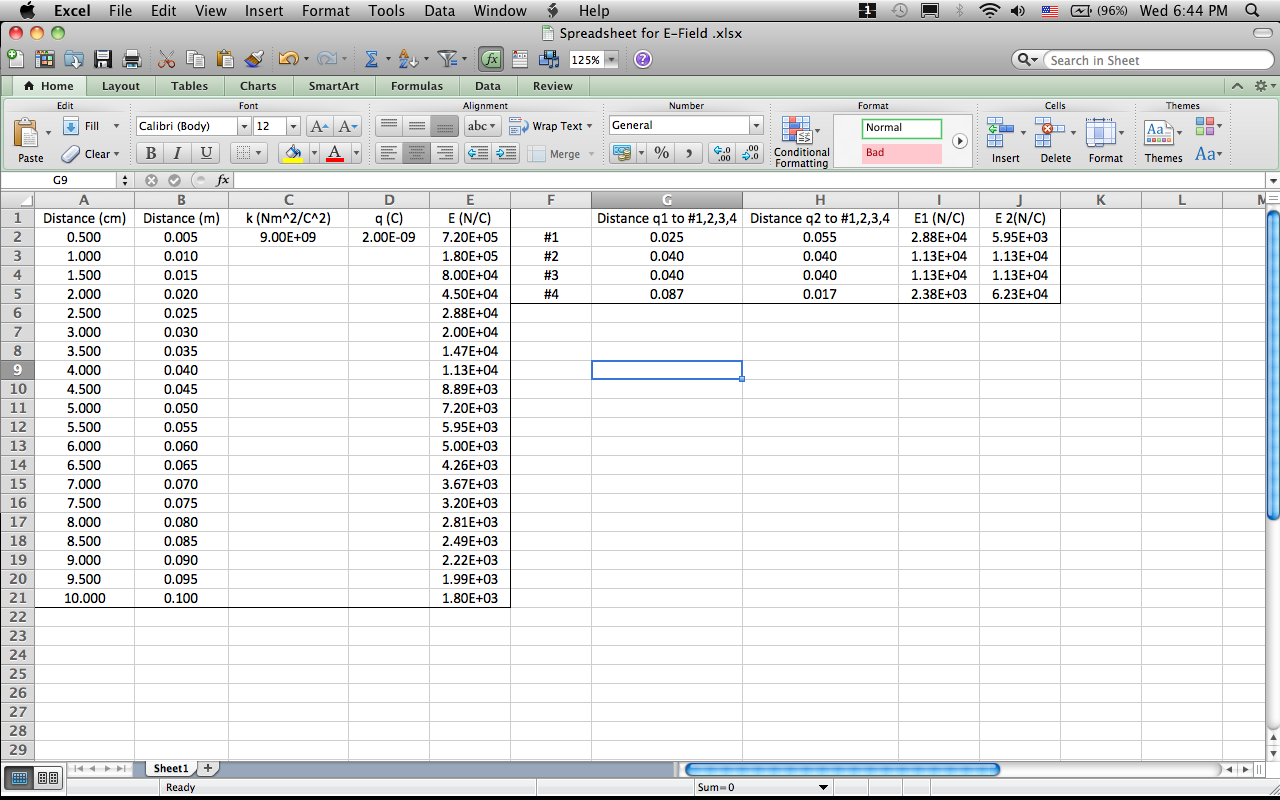 Electronics 10 bchiu: 3/19/2014 E-Field Excel Spreadsheet ...