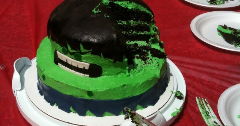 Incredible Hulk Cake for a Birthday
