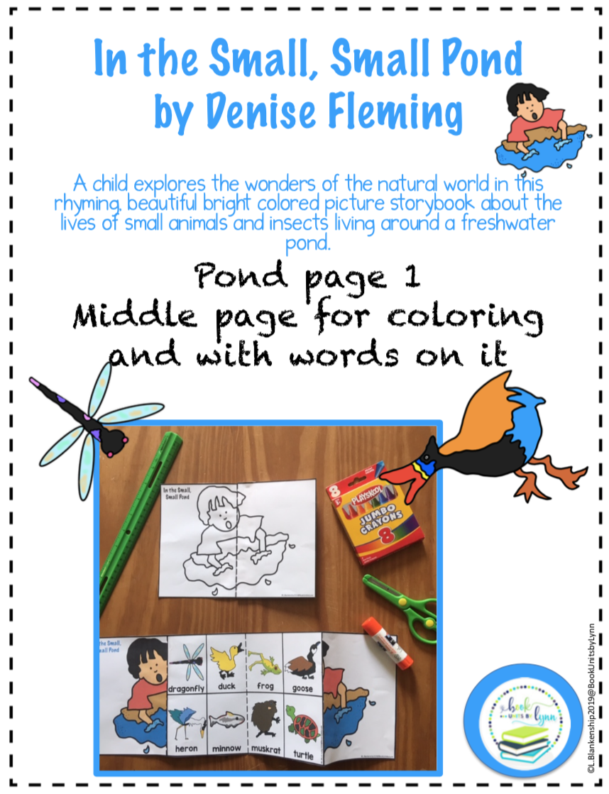FREE BOOK CRAFT IN THE SMALL, SMALL POND ~ Book Units by Lynn