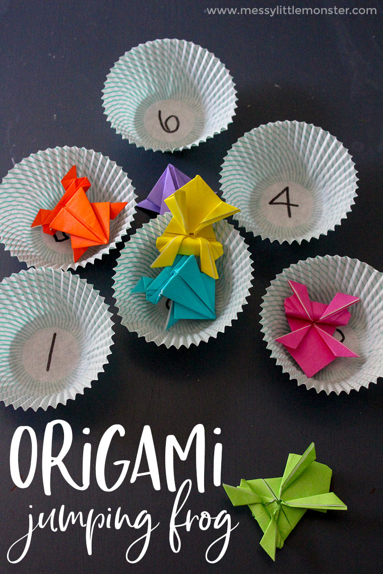 Origami Jumping Frog Craft - plus a fun number game for kids - Messy ...