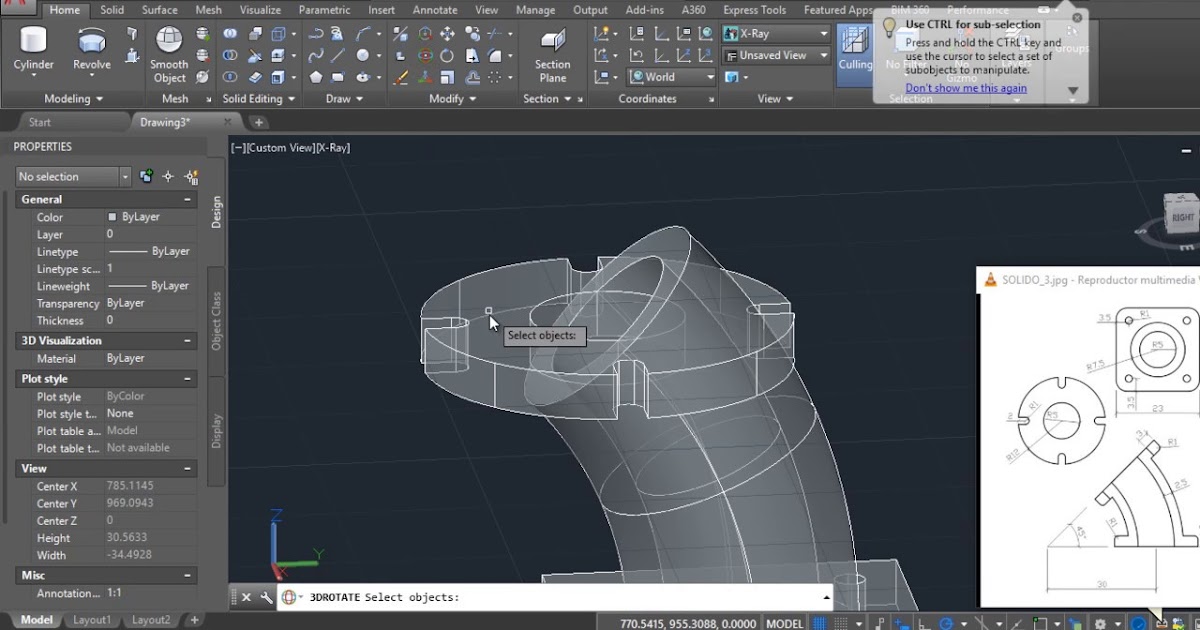 Cadistic: Tutoriales, Tips y Trucos de AutoCAD: Ejemplo Solido 3D en ...