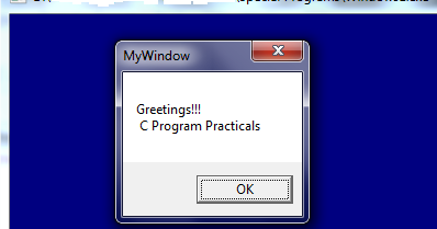 C Program Practicals: Windows Message Box using C Program