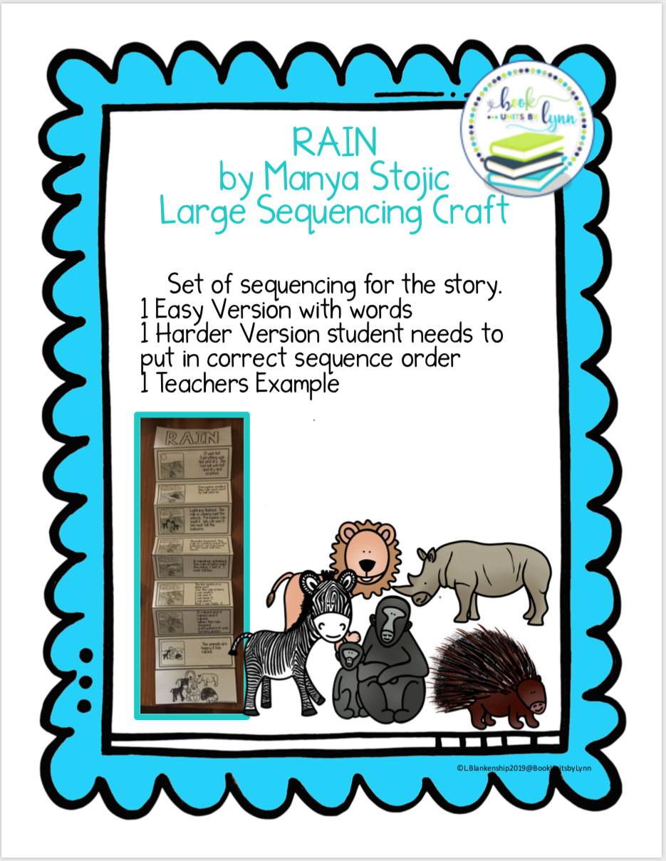 RAIN LARGE SEQUENCING CRAFT ~ Book Units by Lynn