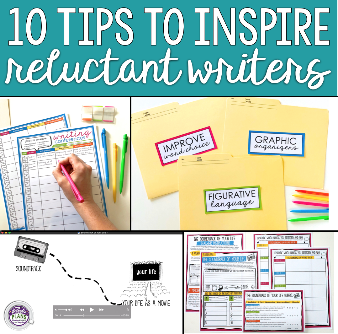 10 Tips to Inspire Reluctant Writers - The Secondary English Coffee Shop