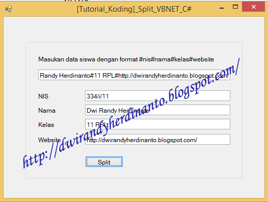 Penggunaan Fungsi Split di VB.NET dan C# ~ Kafe KODING