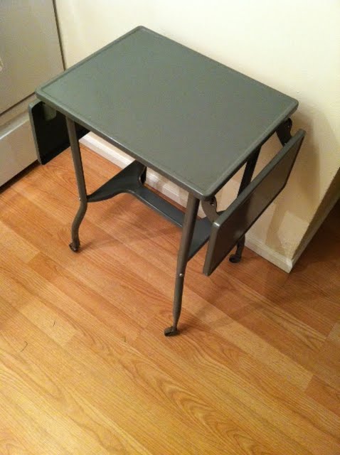 artifact: Mid Century Industrial Metal Typewriter Table