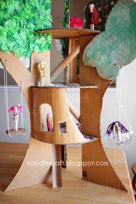 Noodle Craft: Cardboard Treehouse