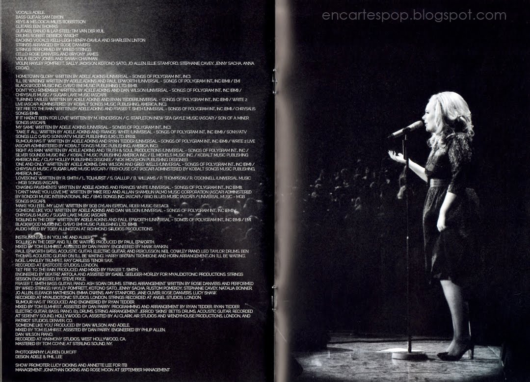 DVD: Adele - Live at The Royal Albert Hall - Encartes Pop