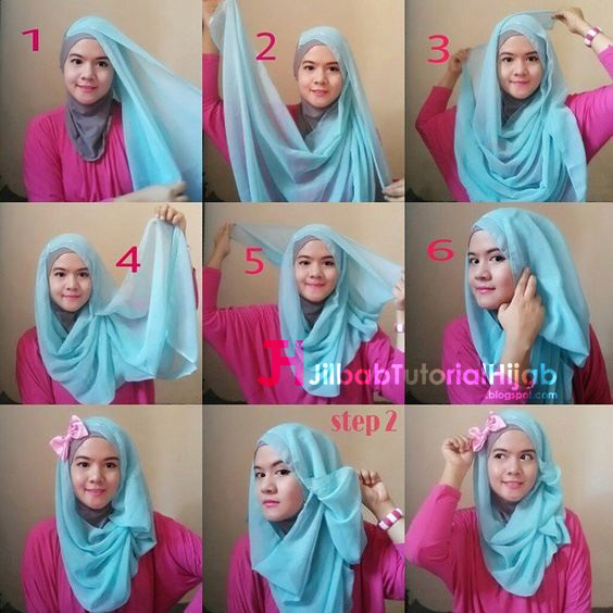 Kumpulan Gambar Tutorial Cara Memakai Hijab 1 | Jilbab Tutorial Hijab