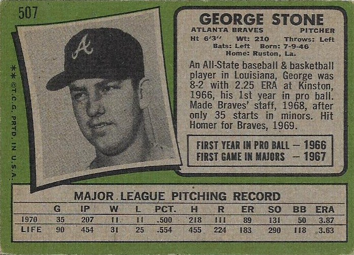 Topps 1971: no. 507 - george stone