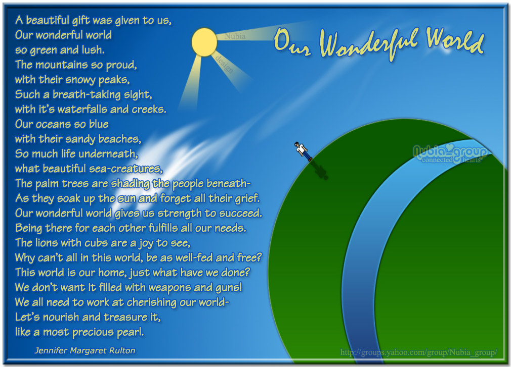 * Nubia_group Inspiration *: Our Wonderful World