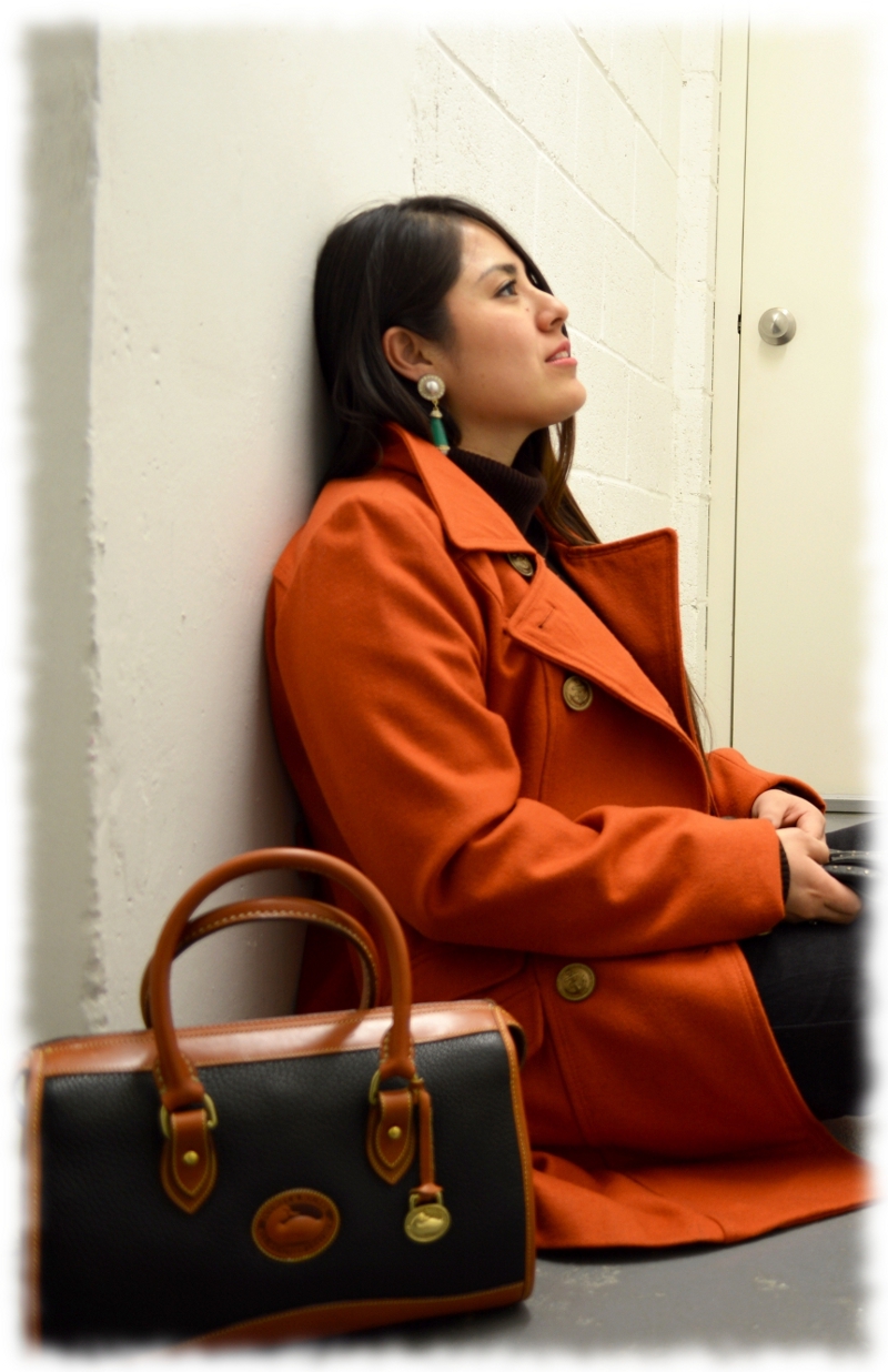 Whispering Style: Orange Winter Coat