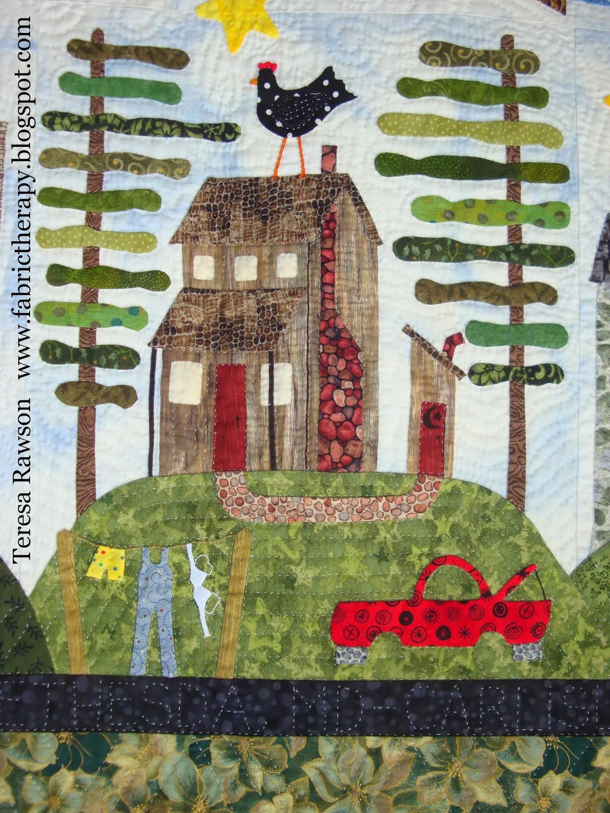 FABRIC THERAPY: The "Good Earth" Quilt - Oak Tree sneak peak...